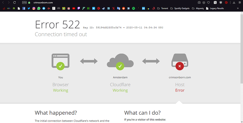 My Site is down... (Error 522) - Hosting Support - InfinityFree Forum