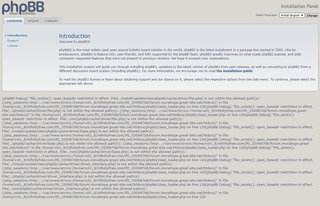 Request to Modify open_basedir Settings for My phpBB Site - Hosting Support - InfinityFree Forum