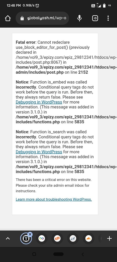Critical error on website - Hosting Support - InfinityFree Forum
