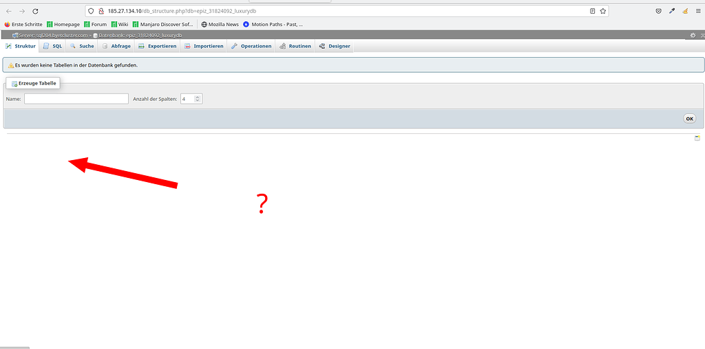 Database Create NEW Databases / Tables - Hosting Support - InfinityFree ...