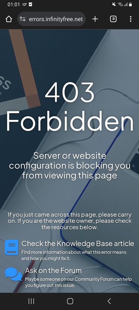 403 Forbidden error - Hosting Support - InfinityFree Forum
