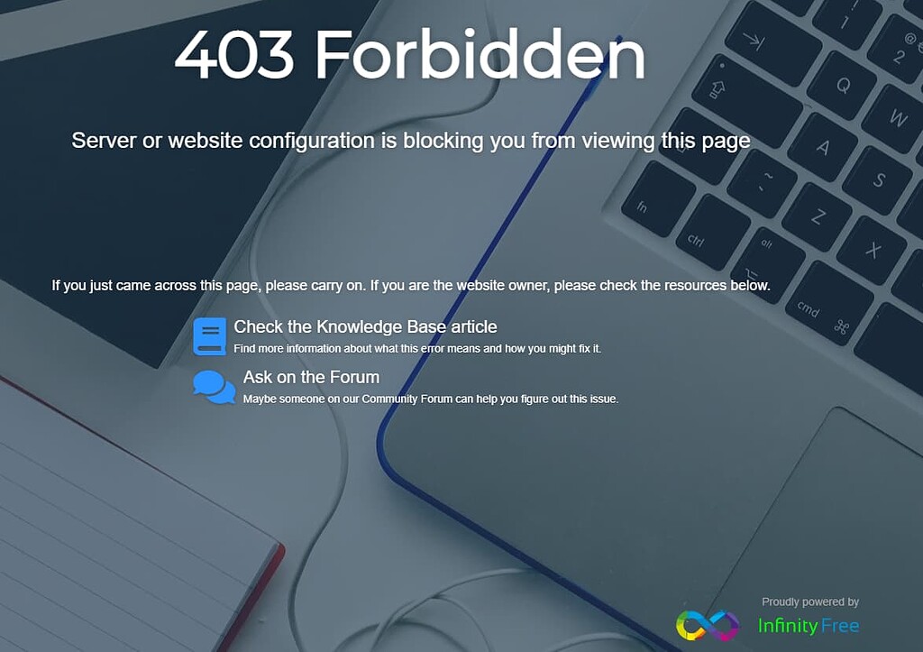 403 Forbidden - Server or website configuration is blocking you from viewing this page - Hosting ...
