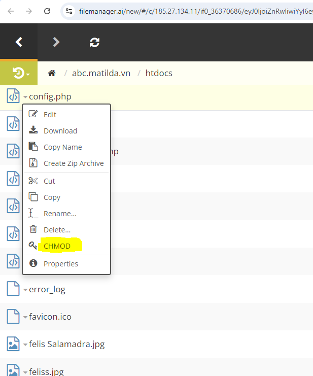 CHMOD - Filemanager - Hosting Support - InfinityFree Forum